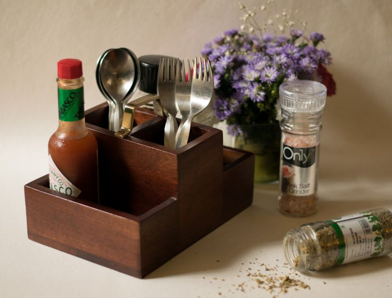 Wooden Condiment Stand Small – The Pitara Project